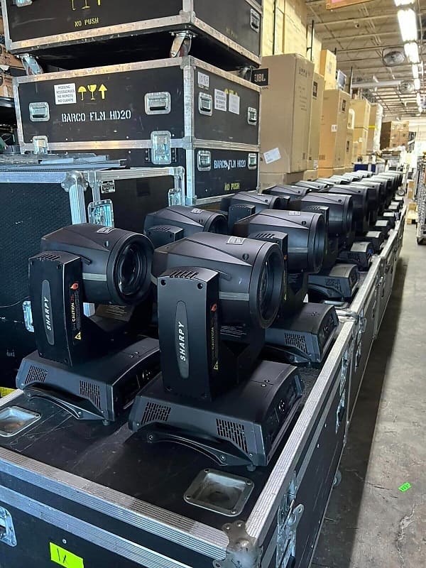 Clay Paky Sharpy Black Beam Moving Head Lights W/Case (Lot Of | Reverb