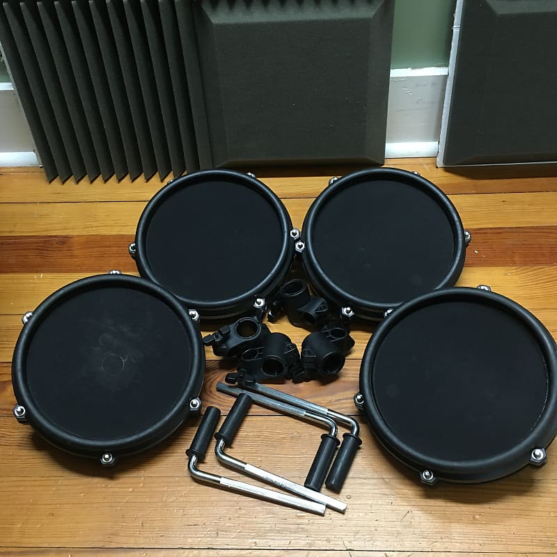 Set of 4 Mesh Drum Pads 8" Alesis w/Nitro Clamps & L-Bars Kit | Reverb
