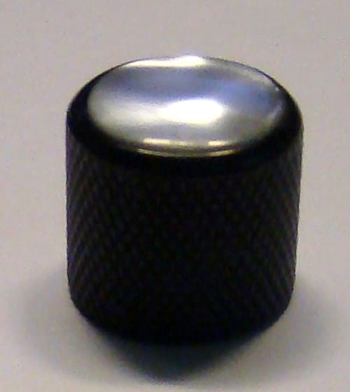 Mighty Mite Knurled Black Metal Control Knobs, White Pearl | Reverb