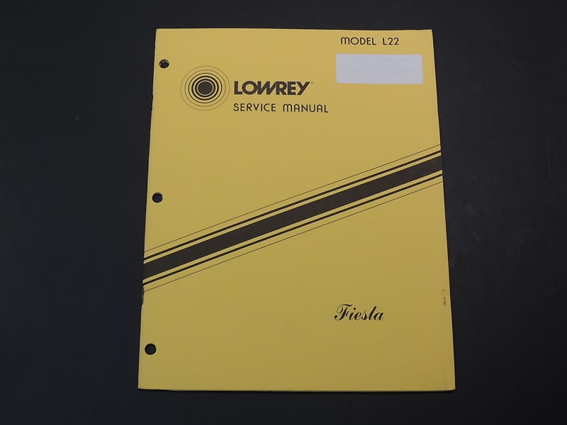 Lowrey Model L22 Service Manual [Three Wave Music] | Reverb France