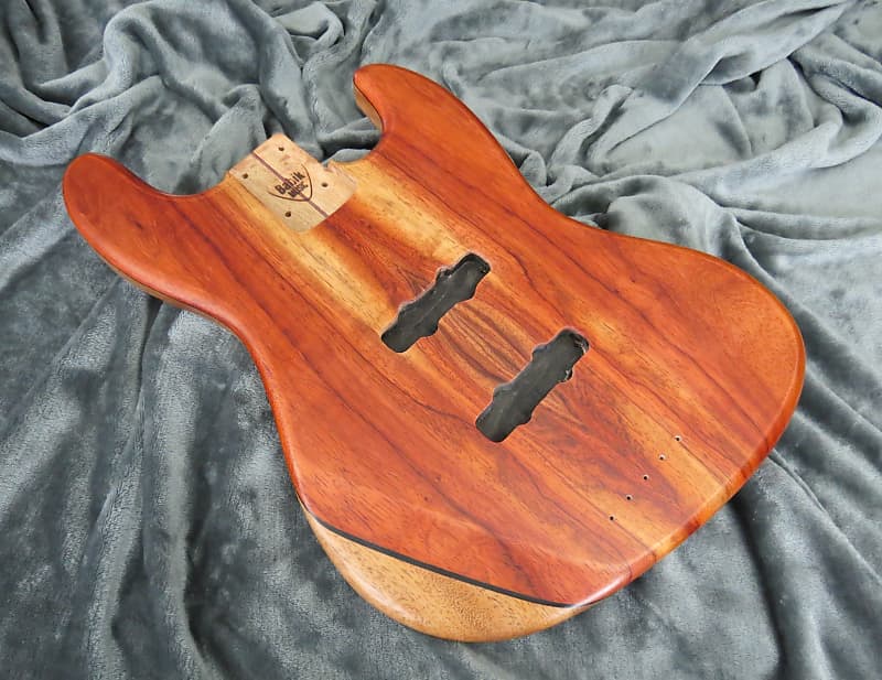Babik Custom Jazzbass style Body, Handmade Marbled Padauk on | Reverb