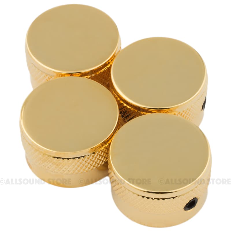 Set of 4 Gold Blank Gretsch Style Knobs for 6mm Split Shaft | Reverb