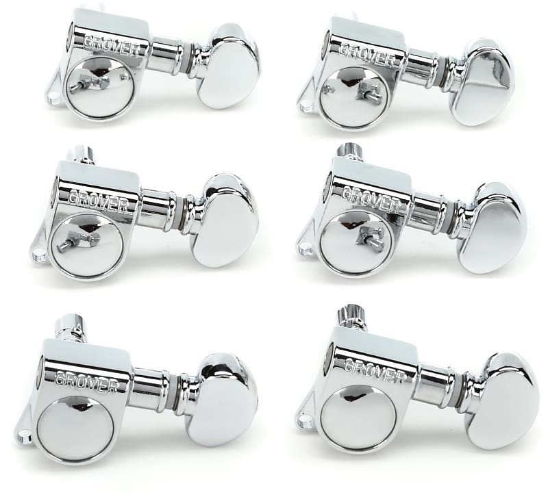 Grover 406C6 Mini Locking Rotomatic Tuners - 6-In-line Chrome | Reverb