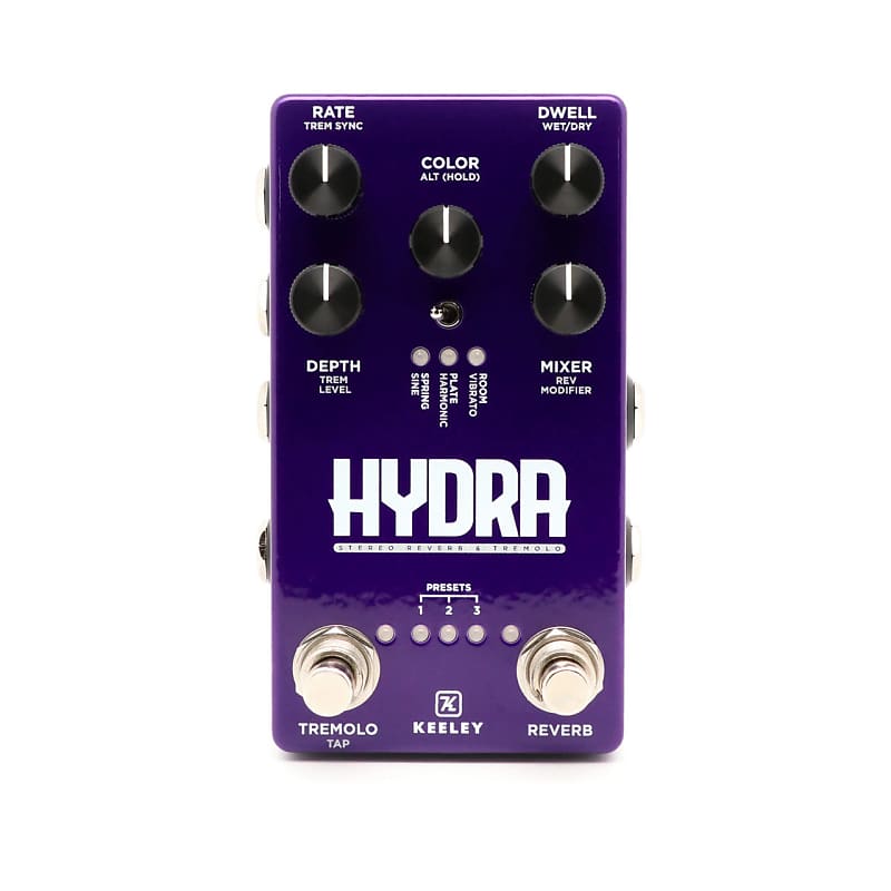 Keeley HYDRA Stereo Reverb & Tremolo in Purple | Reverb