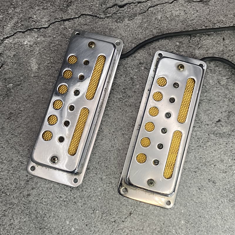 WORKING Pair Gold Foil Pickups Ry Cooder Coodercaster 1960's | Reverb