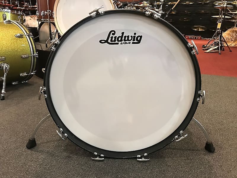 Late 70s Ludwig Maple 14x24 Bass Drum in Black Cortex | Reverb