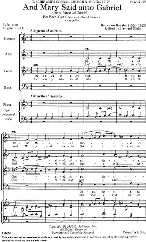 Mary Said Unto Gabriel (Dixit Maria ad Gabriel) | Reverb
