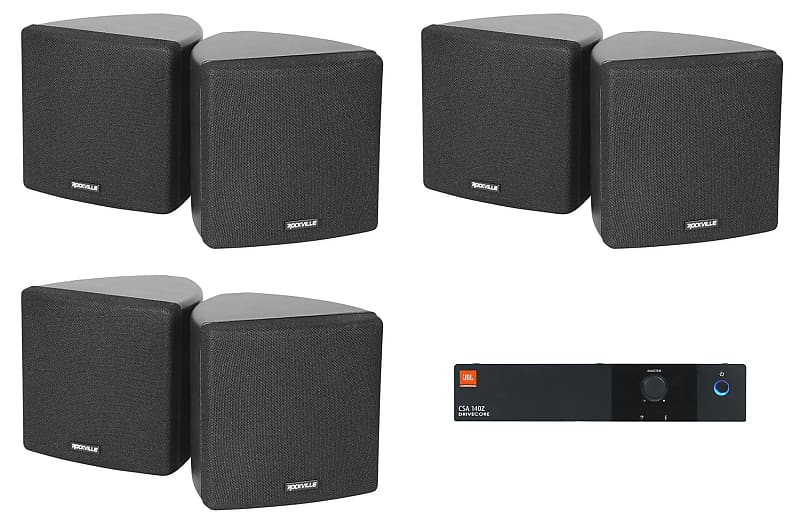 JBL CSA 140Z Commercial 70v Amplifier Amp+(6) 3.5" Black Cube | Reverb