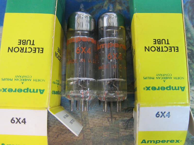 Pr Amperex 6X4 Rectifier Tubes, Vintage 1960s, Holland, | Reverb