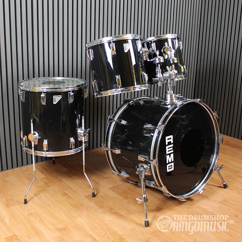 REMO Encore Quadura Acousticon Black 22" - 12" - 13" 16" 4cs | Reverb