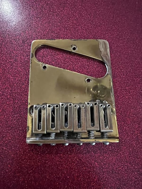 Schecter 6 Saddle Brass Telecaster Bridge Keith Richards' | Reverb