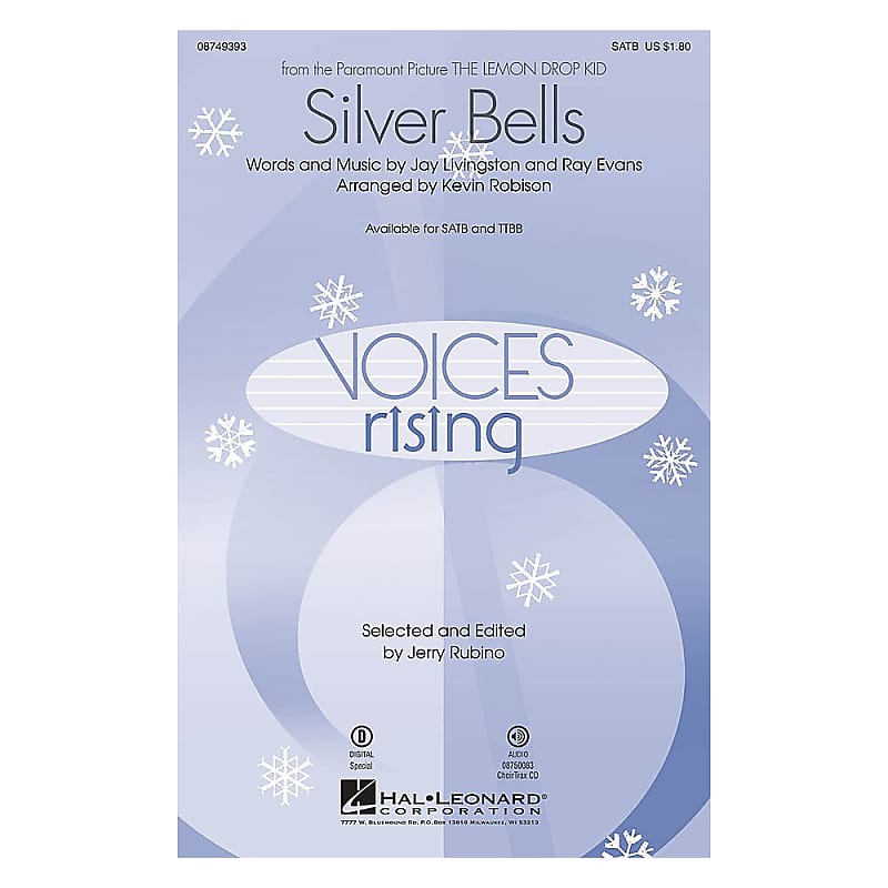 Hal Leonard Silver Bells SATB arranged by Kevin Robison | Reverb