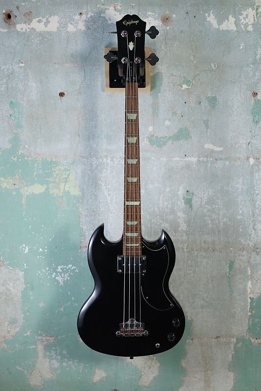 Epiphone EB Bass Guitar 2003 - Black (Refinished over Cherry) | Reverb