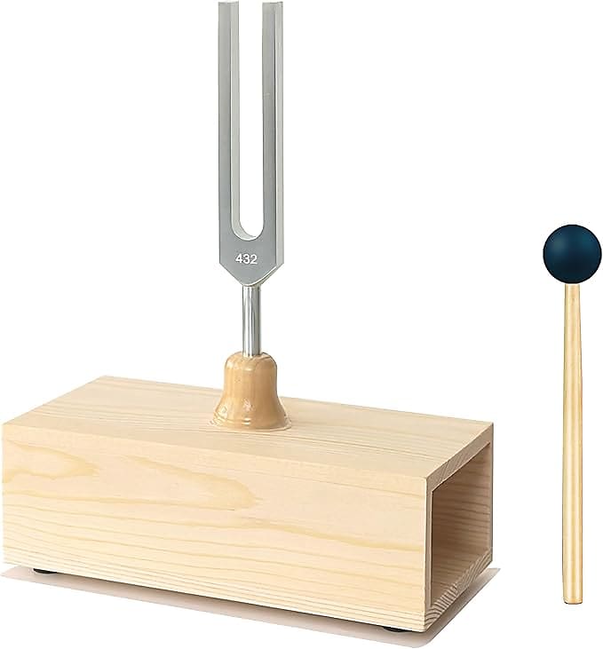 432 Hz Tuning Fork Paired with Elegant Wooden Resonator for | Reverb