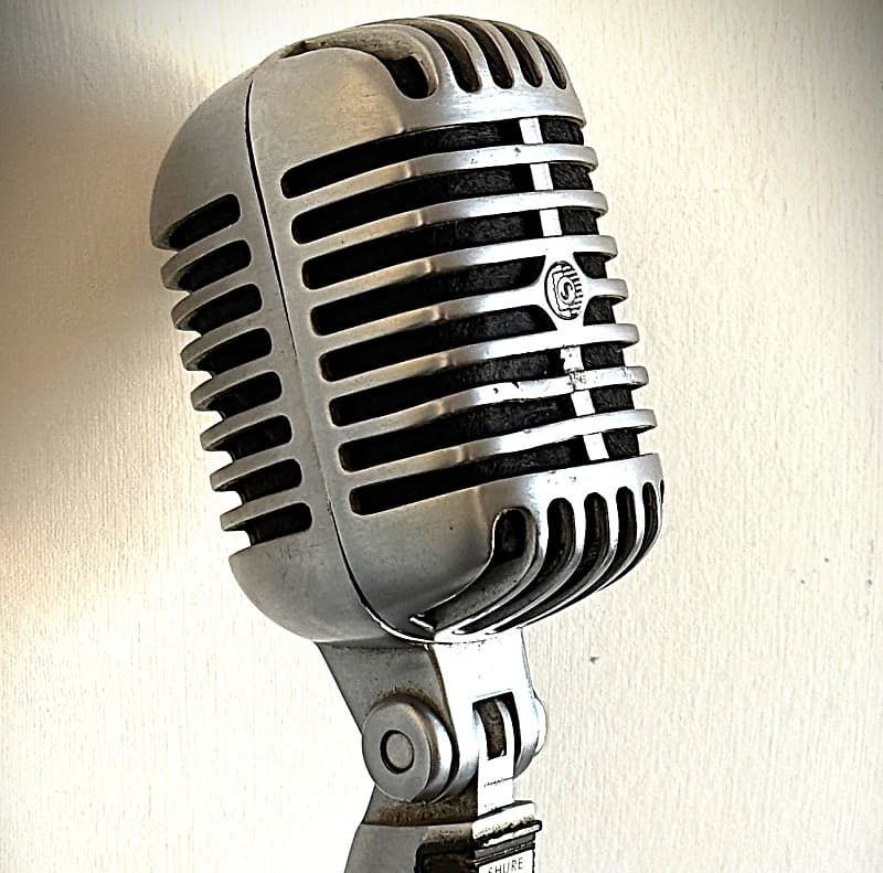 Vintage 1950's SHURE 55S Microphone, working great, w/ stand | Reverb