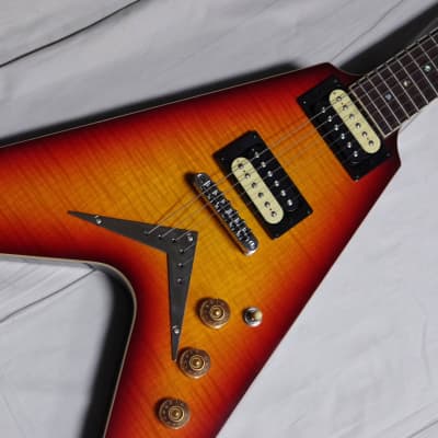 DEAN V 79 Flame Maple electric GUITAR Trans Cherry Sunburst | Reverb