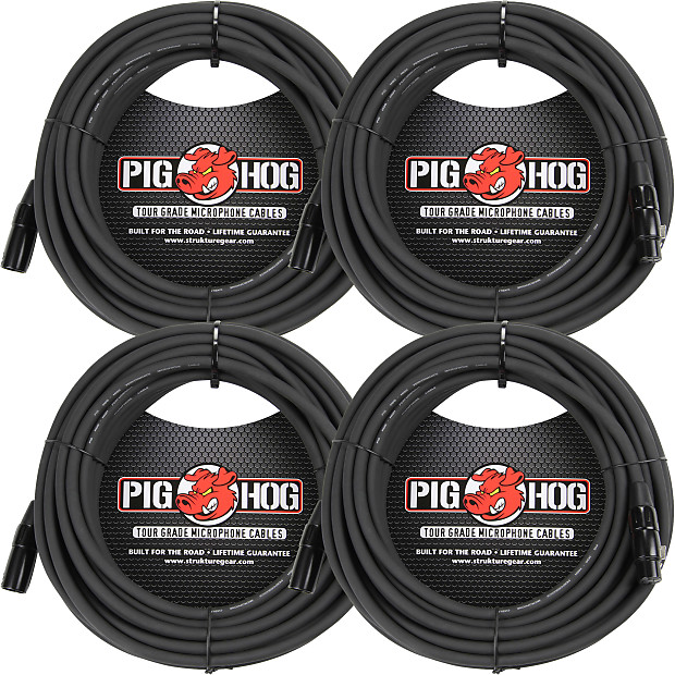 Pig Hog 4 New 20 Foot XLR Microphone Cables | Reverb España