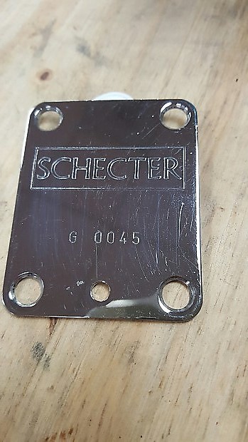 Schecter Neck Plate 80s USA Texas Era mid-late 80's Chrome | Reverb