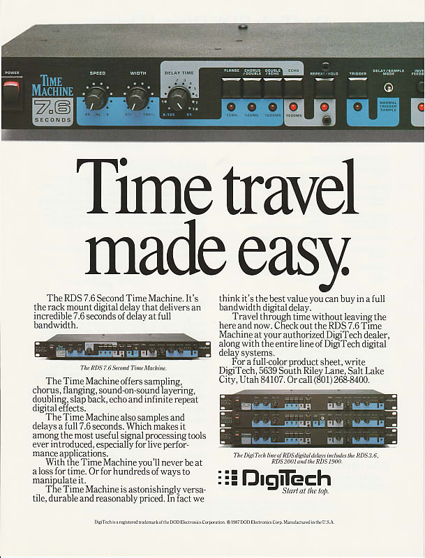 Digitech -RDS Digital Delays Promotional Cut Sheet | Reverb