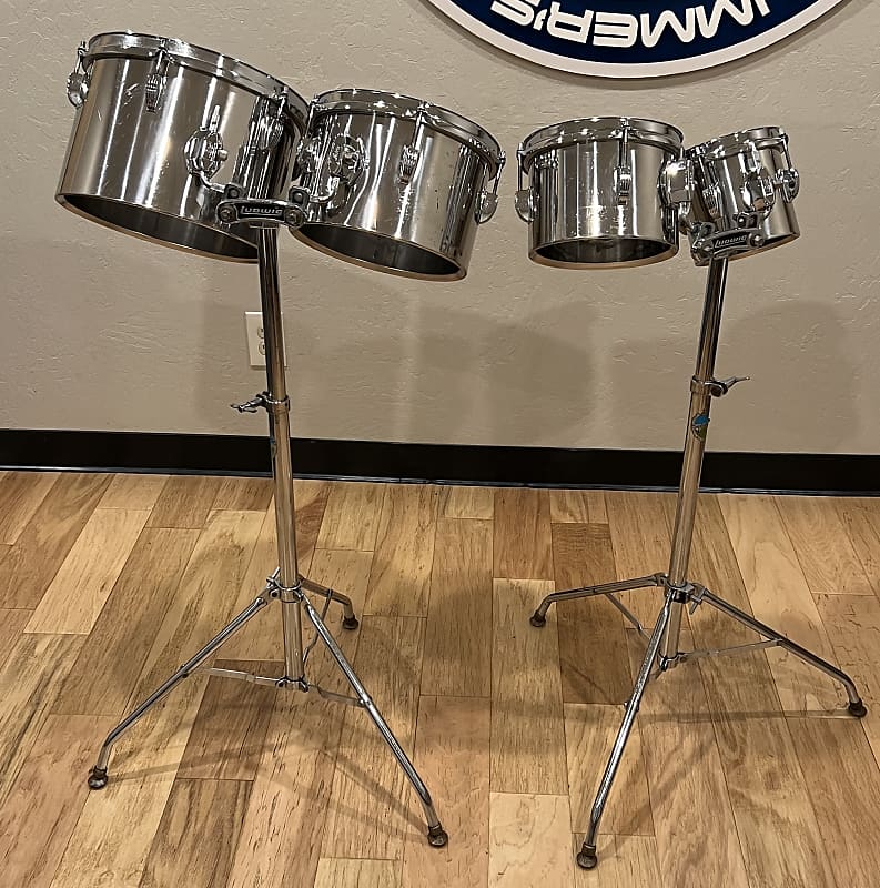 RARE 70's Ludwig Stainless Steel 6/8/10/12" Concert Tom Set | Reverb