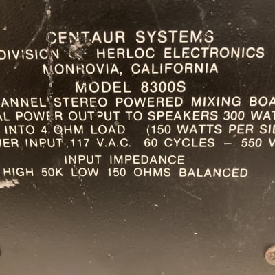 Centaur Systems 8-Channel Analog Mixer 8300 S 1980s | Reverb