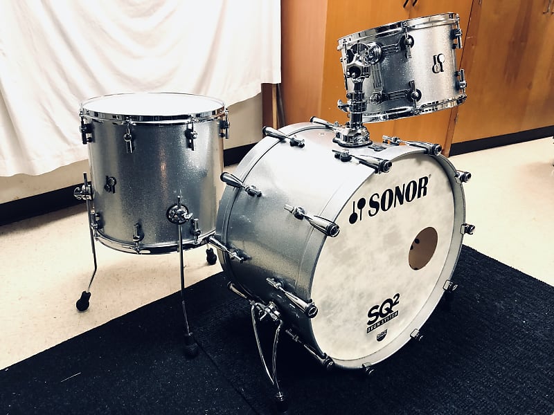 Sonor SQ2 Medium Maple - Silver Sparkle 3 pc | Reverb