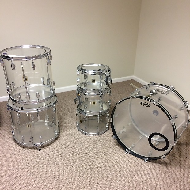Fibes Drum Set 1970's Clear Acrylic | Reverb