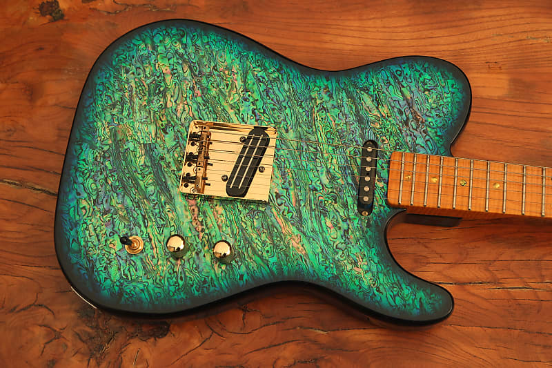 Pearlvibe tele real full abalone top Blue Bayou vintage | Reverb