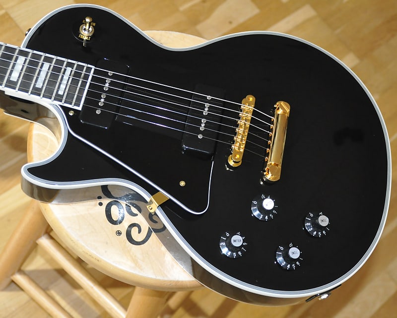 ESP EDWARDS LP-CTM/P BK P90 Black Beauty Left Handed / Made | Reverb