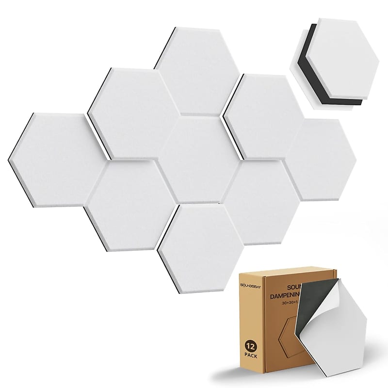 Hexagon Sound Proofing Panels, 12 Pack Mass Loaded Vinyl | Reverb UK