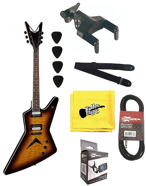 Dean ZX Quilt Maple Brazilia Electric Guitar w/Tuner, Cable, | Reverb