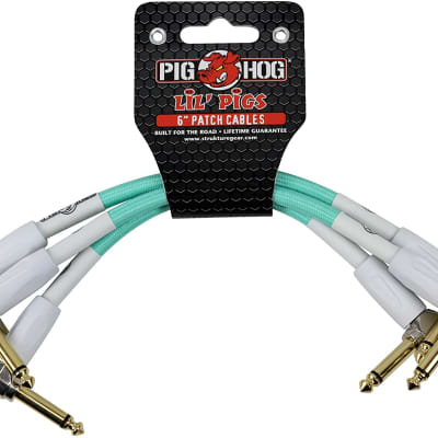 Pig Hog PHLIL6SG Lil' Pigs 1/4" TS Patch Cables - 6" (3-Pack) | Reverb