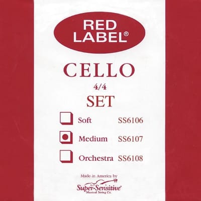 Super-Sensitive 6105 Red Label Cello String Set - 3/4 Size | Reverb