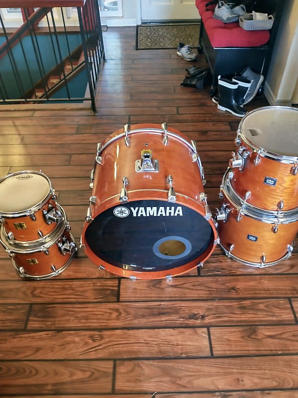 5 Piece Yamaha Oak Custom Drum Set in York Honey Amber | Reverb