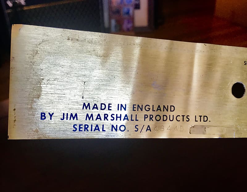 1972 Marshall 50w Metal Back Panel - Gold Anodized | Reverb