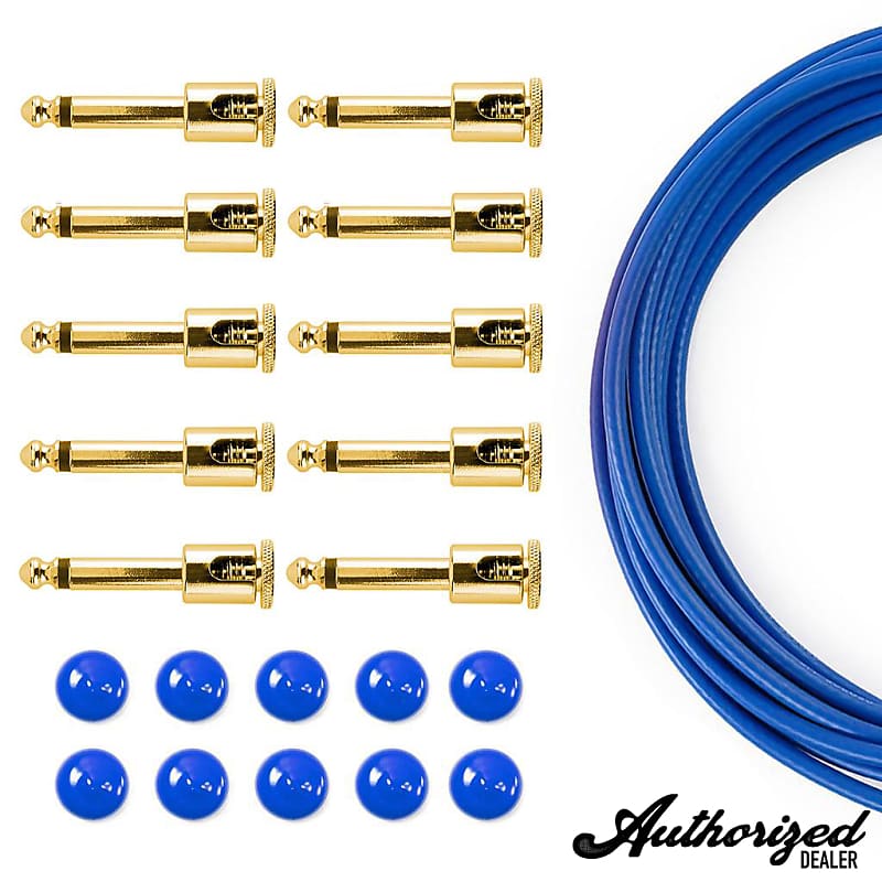 George L's .155 Right Angle Solderless Gold & Blue Cable Kit | Reverb