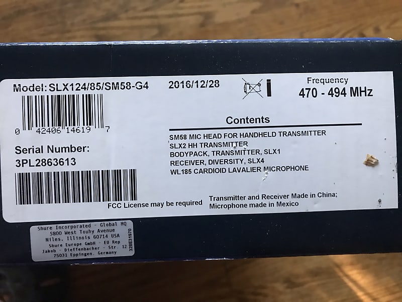 Shure Pro Wireless Mic SLX 124 85 SM85-G4 | Reverb