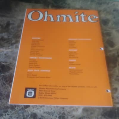 Ohmite Component Selector Catalog 300 F June 1977 | Reverb