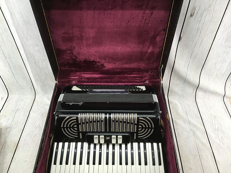 General Fisa Bass Accordian Black w/ Hard Case + Music | Reverb