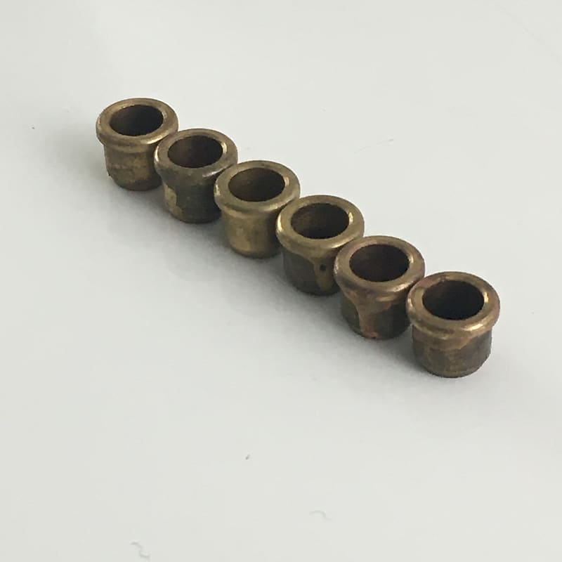 6 Relic Aged Brass Tele Body String Ferrules Relic for Custom | Reverb