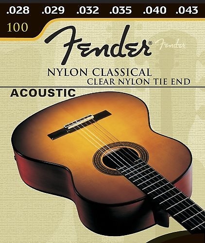 Fender 100 Clear Nylon Classical Tie Guitar Strings | Reverb