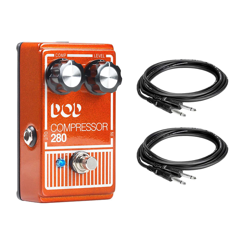 Digitech DOD 280 Compressor Pedal Bundle with 2 Hosa 1/4" | Reverb