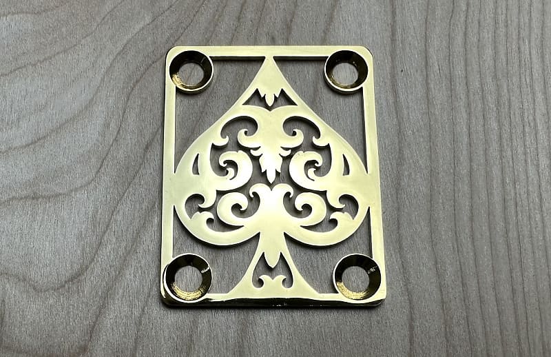 Spade Neck Plate For Bolt On Neck Guitar or Bass - Gold | Reverb