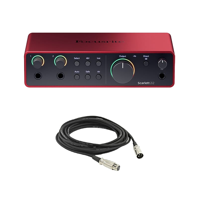 Focusrite Scarlett 2i2 4th Gen Audio Interface with 10' XLR | Reverb
