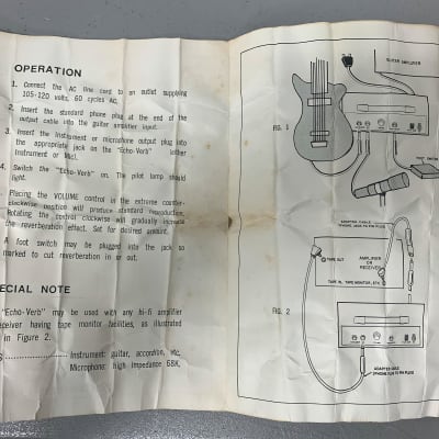LRE Echo-Verb Effect Unit Manual/Schematic Lafayette 1960's | Reverb