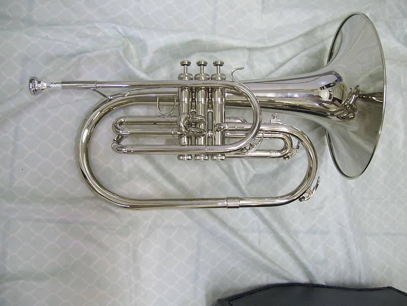 Mellophone, with case and mouthpiece, silver .New | Reverb