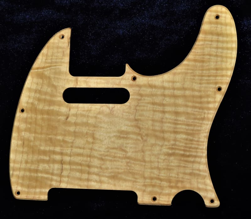 Highly Flamed Maple Telecaster Style Solid Wood Pickguard | Reverb