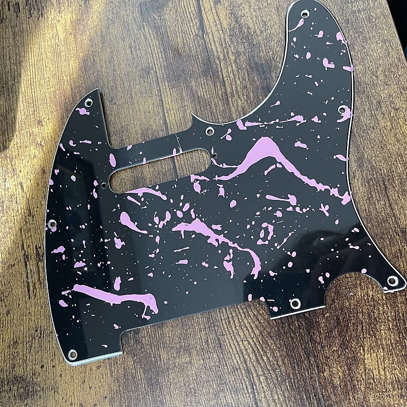 Fender Telecaster Pink Splatter Pickguard (Custom) | Reverb