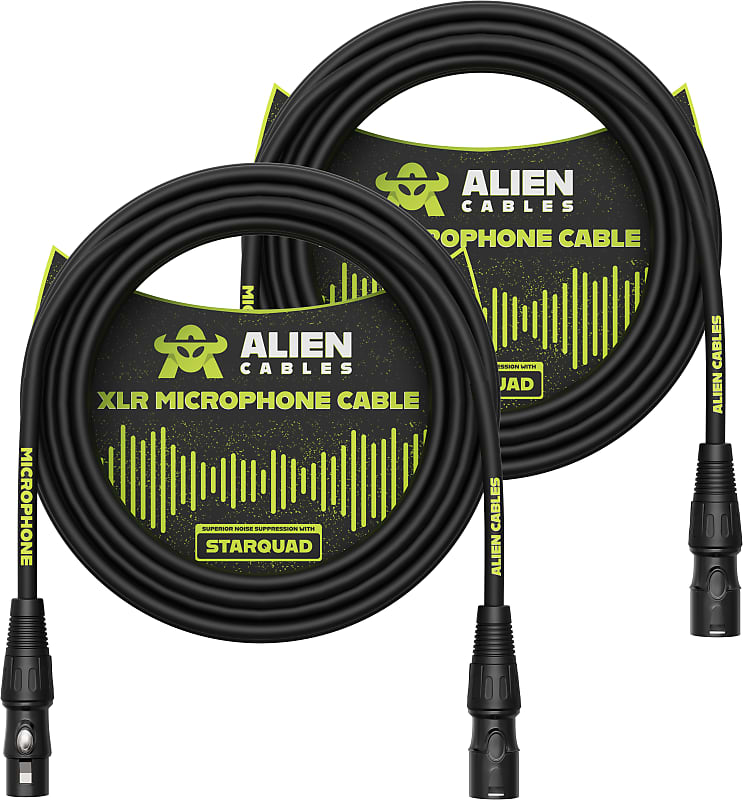 Alien Cables Star Quad Balanced XLR Cable 10 Foot - 2 Pack | Reverb