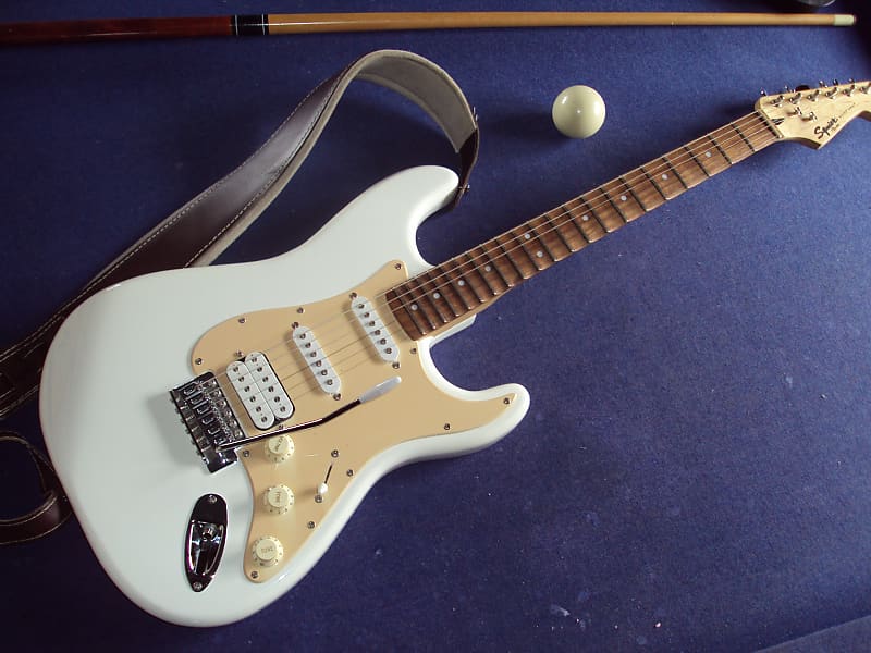 Scalloped SQUIER Stratocaster,white, HSS,used, playing a | Reverb UK